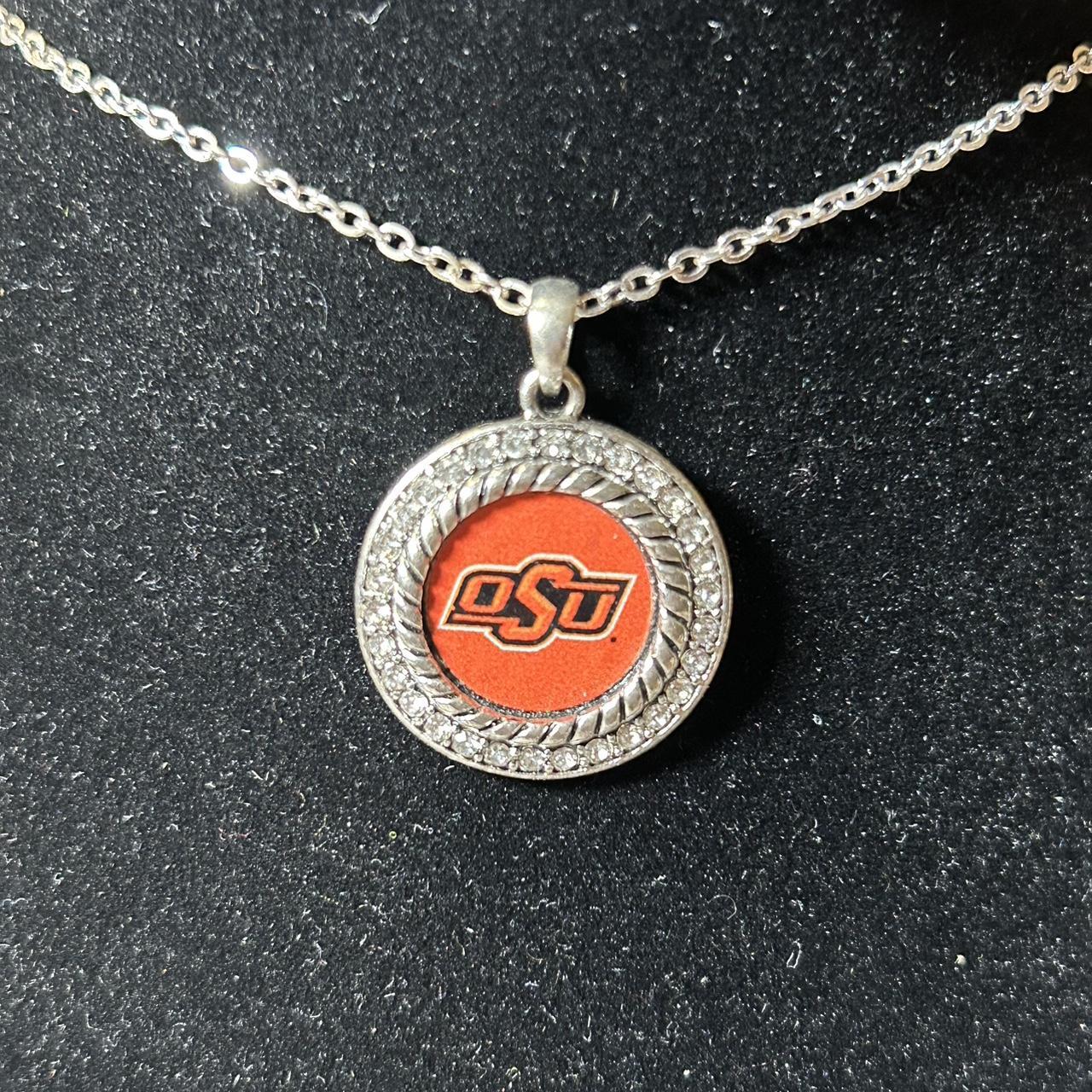 NCAA Oklahoma State University OSU Silver Tone... - Depop