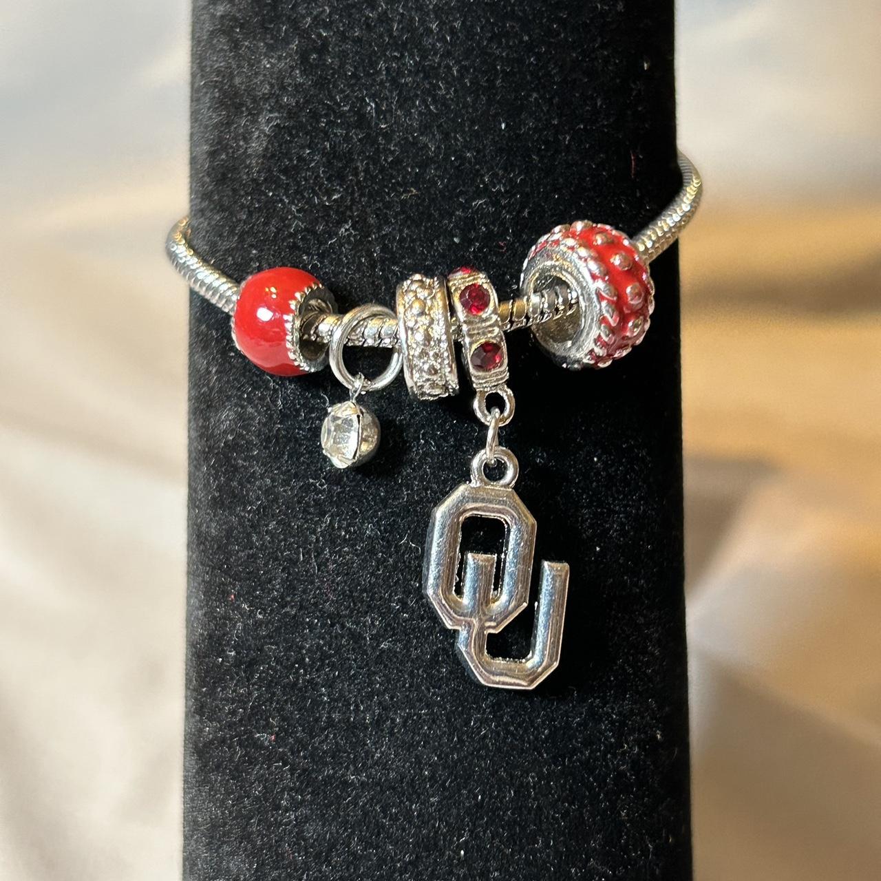 University of Oklahoma Pandora Style Charm Bracelet... - Depop