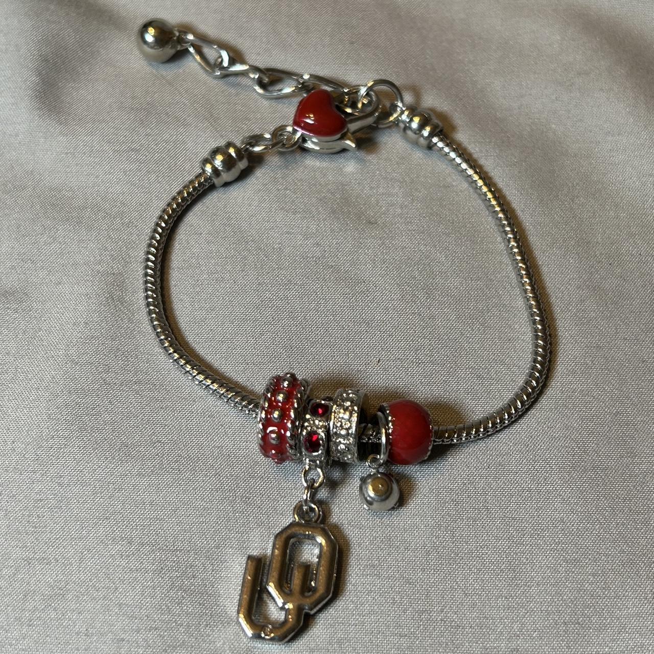 University of Oklahoma Pandora Style Charm Bracelet... - Depop