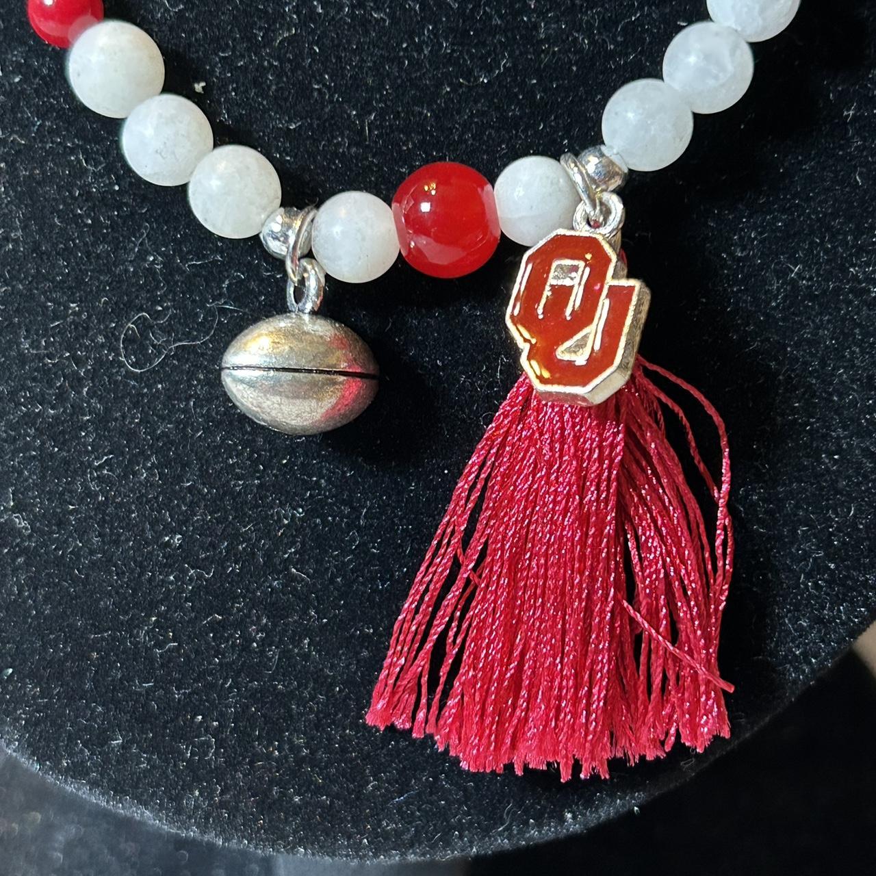 University of Oklahoma Beaded Stretch Charm... - Depop