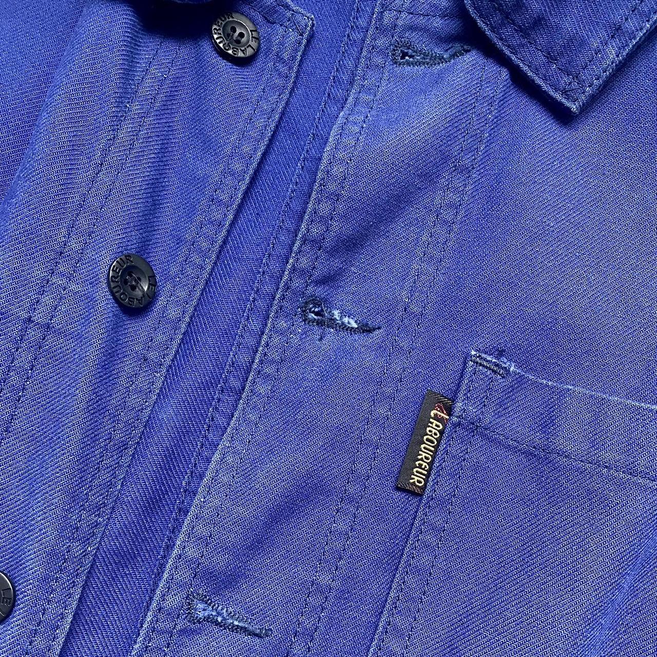 Le Laboureur French Work Chore Jacket Blue Rare Size... - Depop