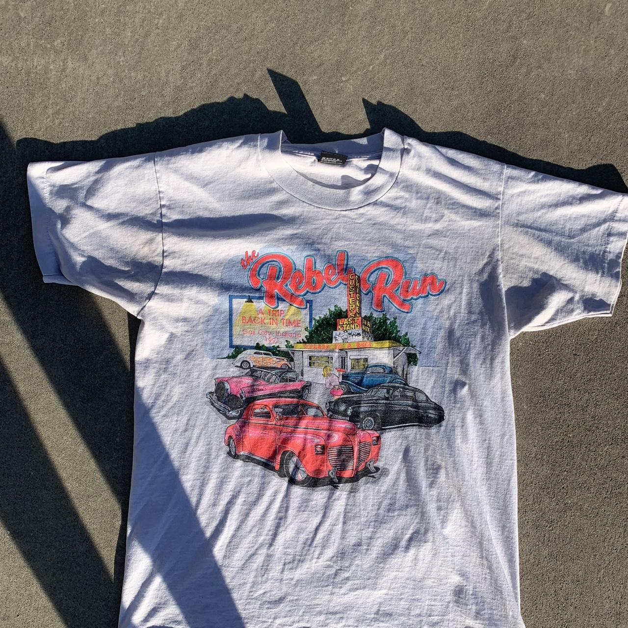 Vintage 1991 single stitch rebel run tee size L | Depop