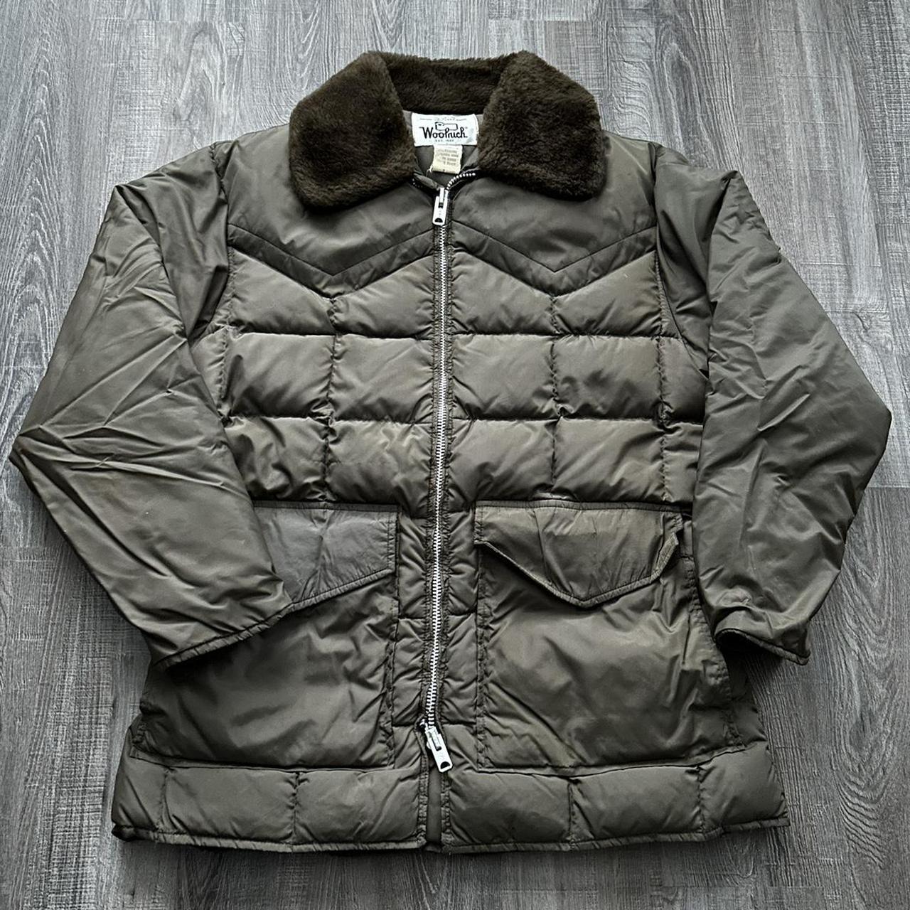 Woolrich Men's Green and Brown Jacket | Depop