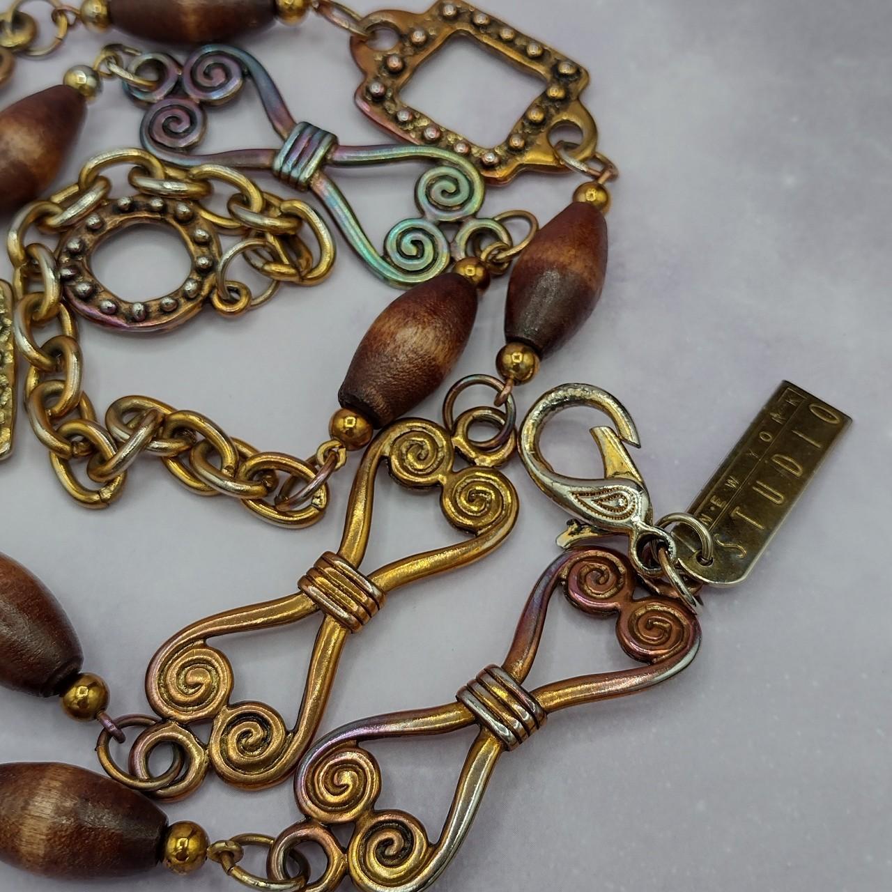 CH11 Vintage New York Studio-signed Metal and Wood... - Depop