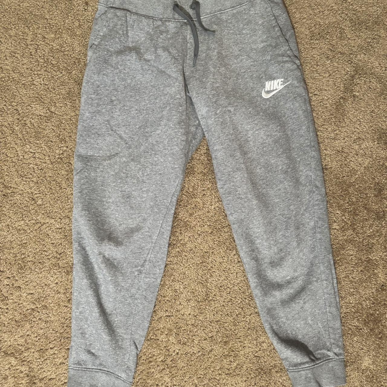 grey nike sweatpants! -super comfy -kids size... - Depop