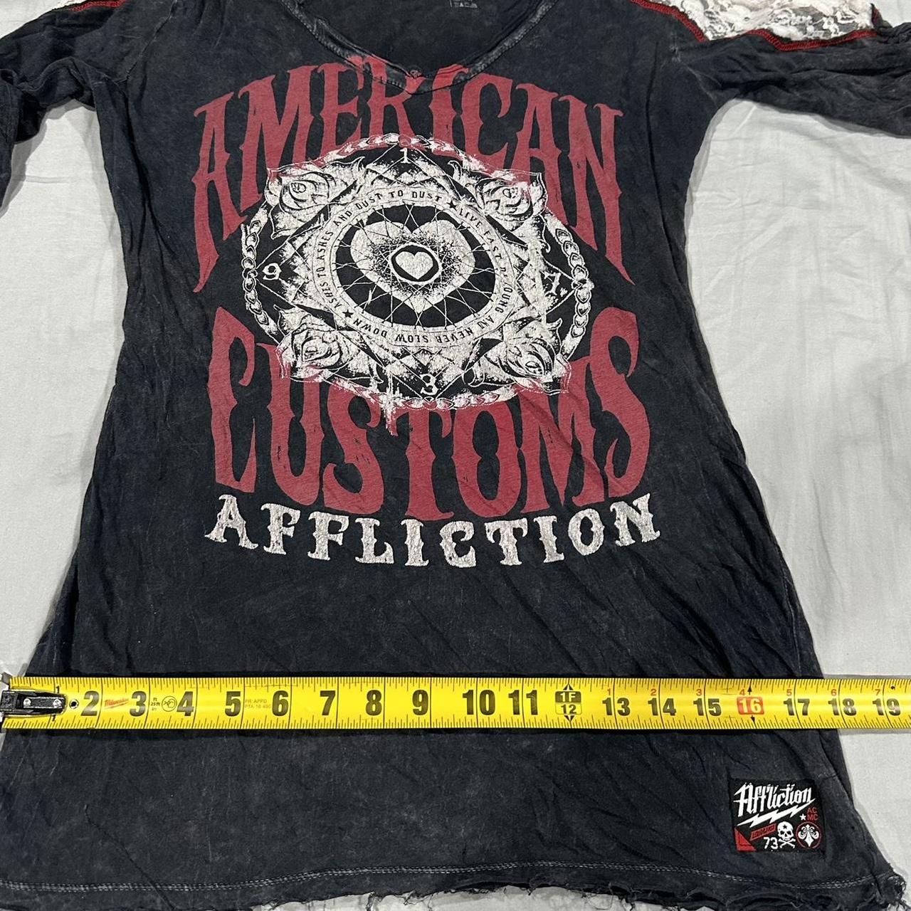 Black and red Affliction American customs shirt lace... | Depop