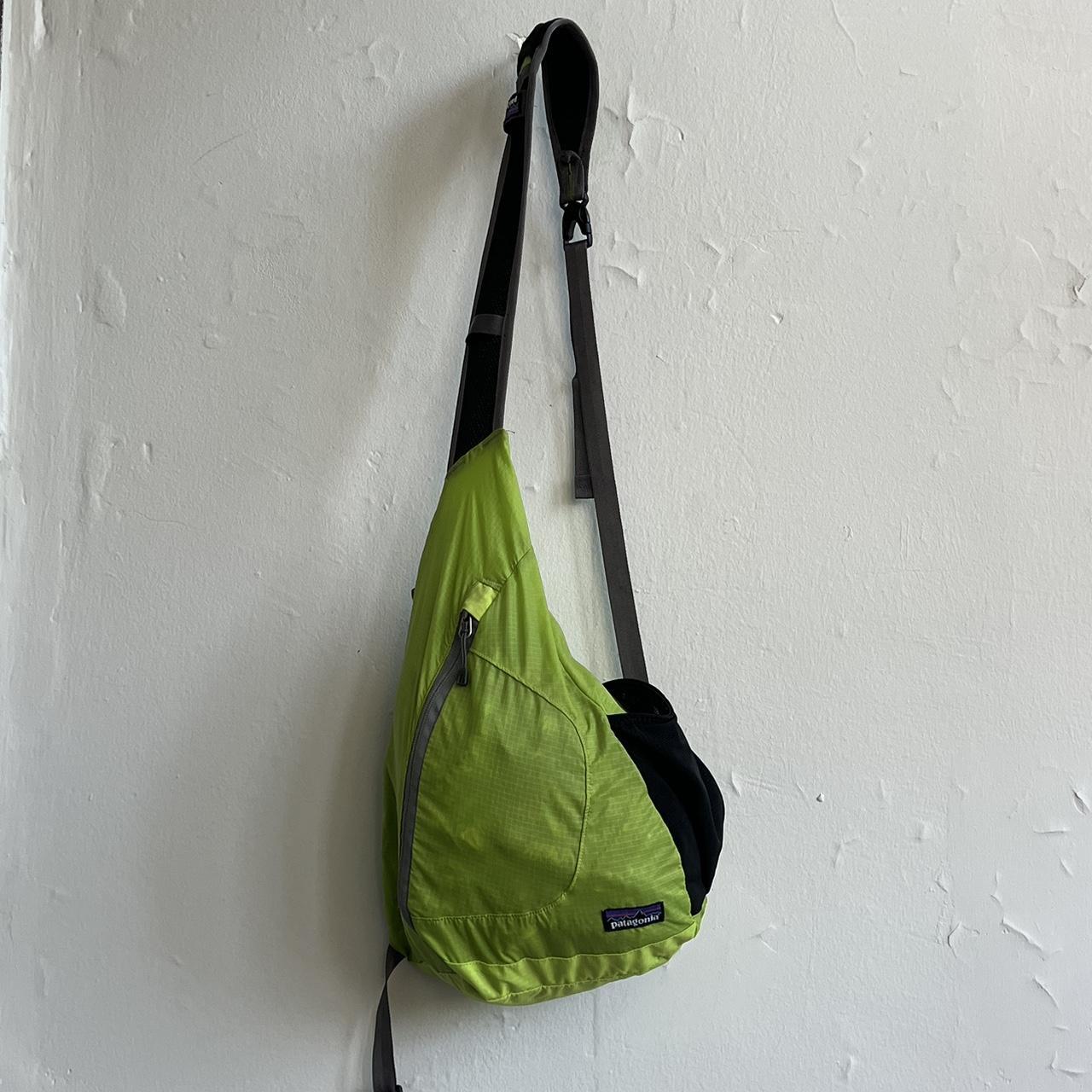 Great Lime Green Patagonia sling bag in A+... - Depop