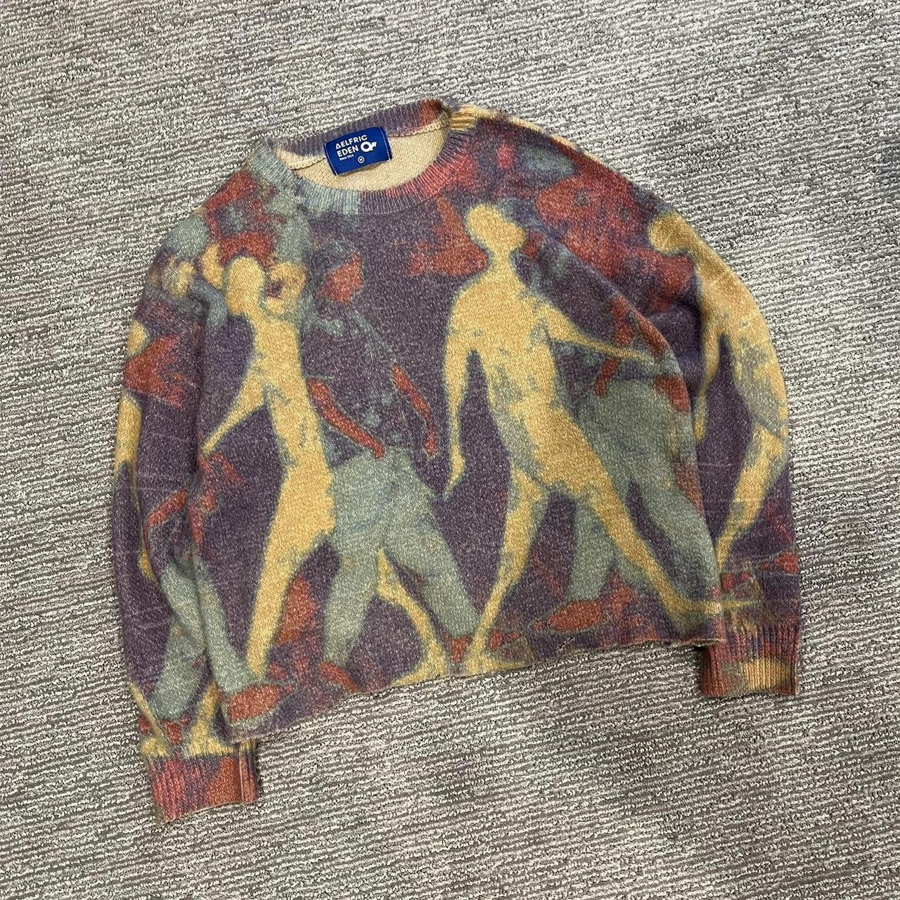 cropped distressed bright aelfric eden sweater super... - Depop