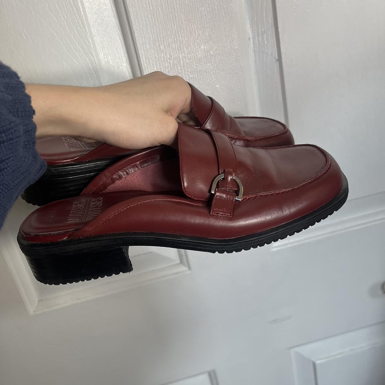 Vintage 90s Mootsies Tootsies slip on burgundy red... - Depop