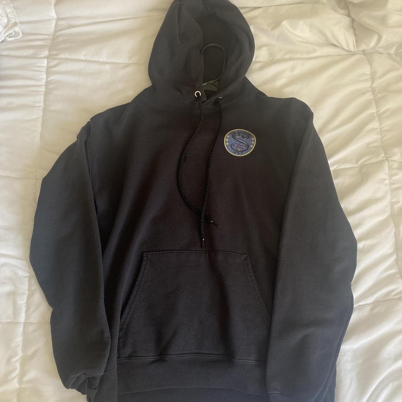 Vintage Black hoodie. Fits like an XS in women - Depop