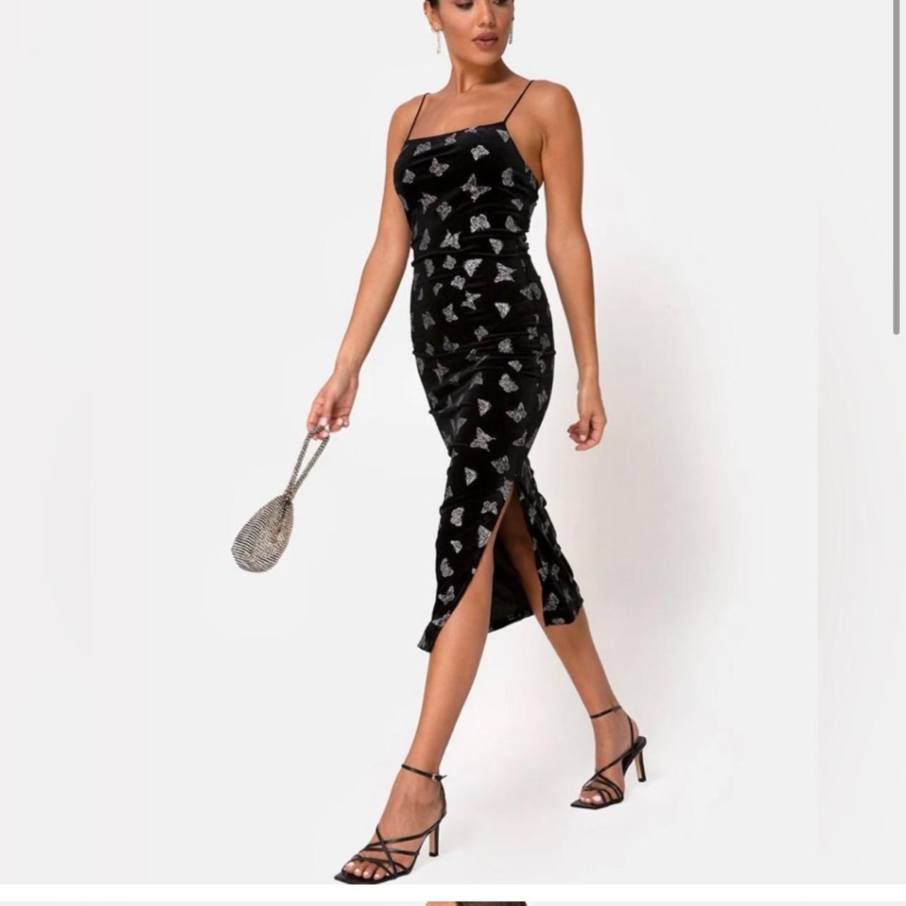 Motel Rocks velvet sparkly butterfly midi dress with... - Depop