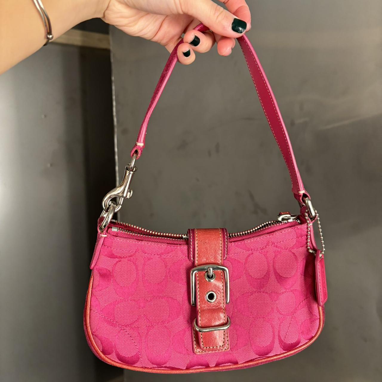 Hot Pink Coach Demi Buckle y2k Used but in good... - Depop