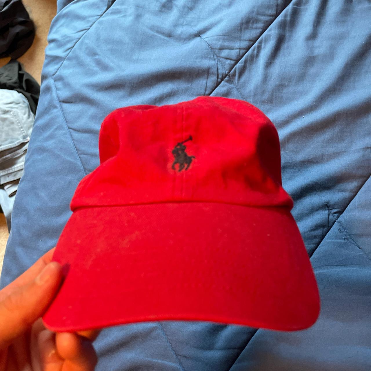 Red Polo Hat - Depop
