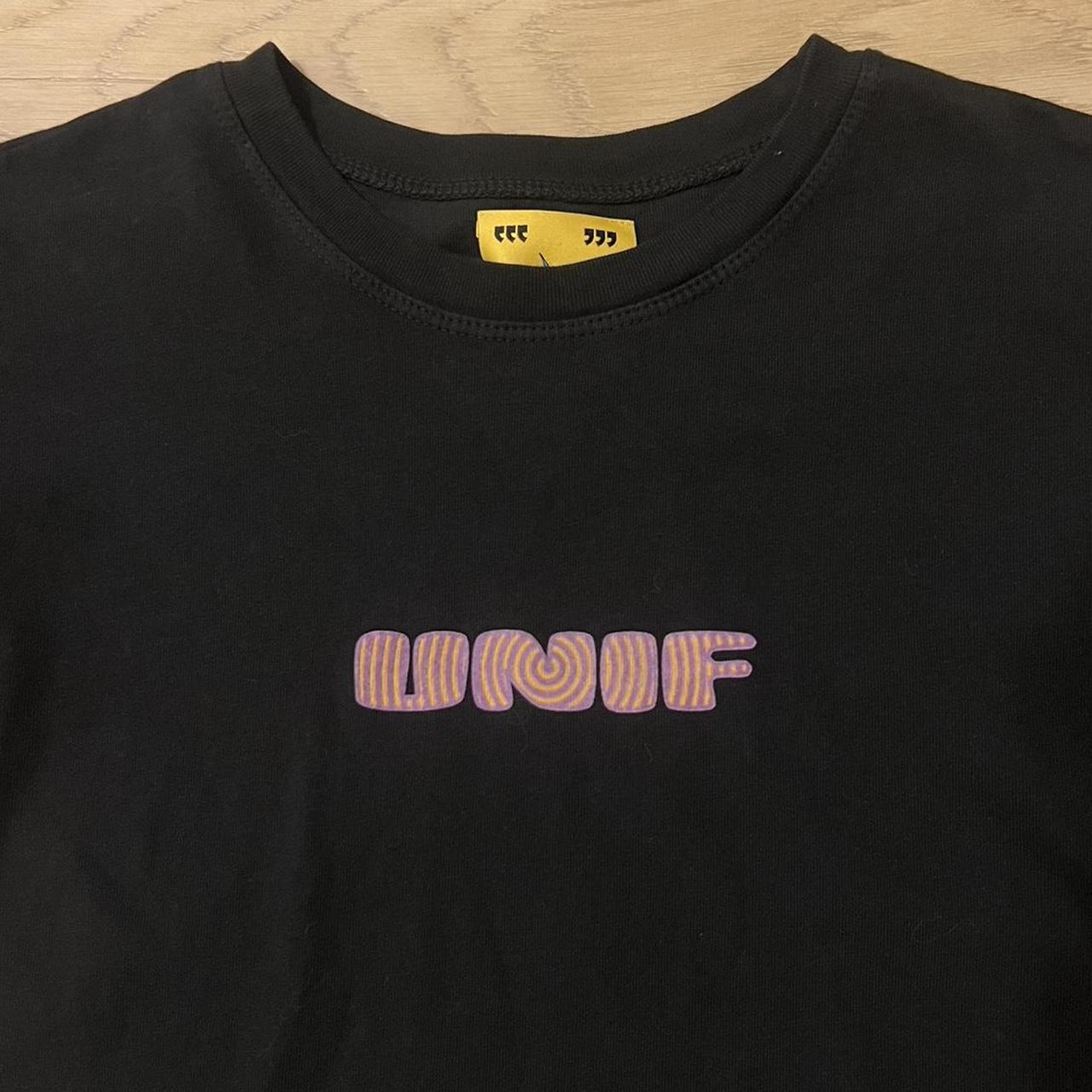 UNIF baby tee staple crop top unif logo in perfect... - Depop