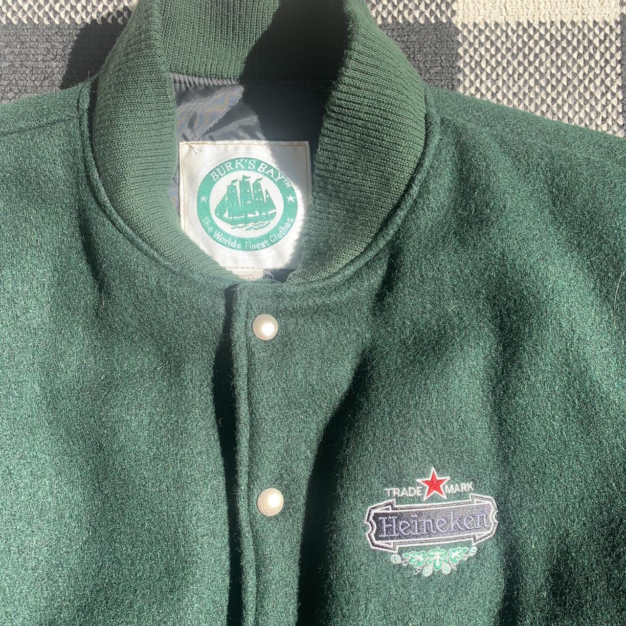 Heineken leather bomber jacket 🍻 -Size:... - Depop