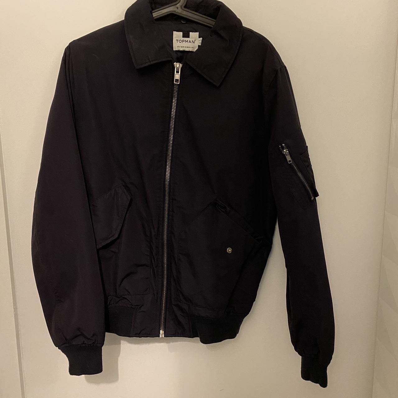 Topman bomber jacket - Navy blue - Bomber jacket -... - Depop