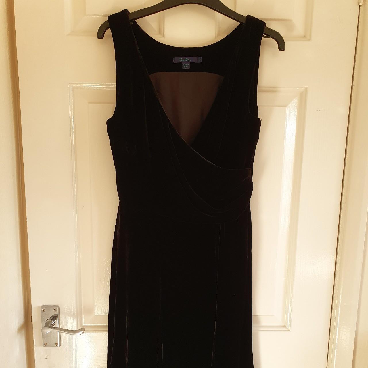 Black velvet & silk Boden dress. Only worn once.... - Depop