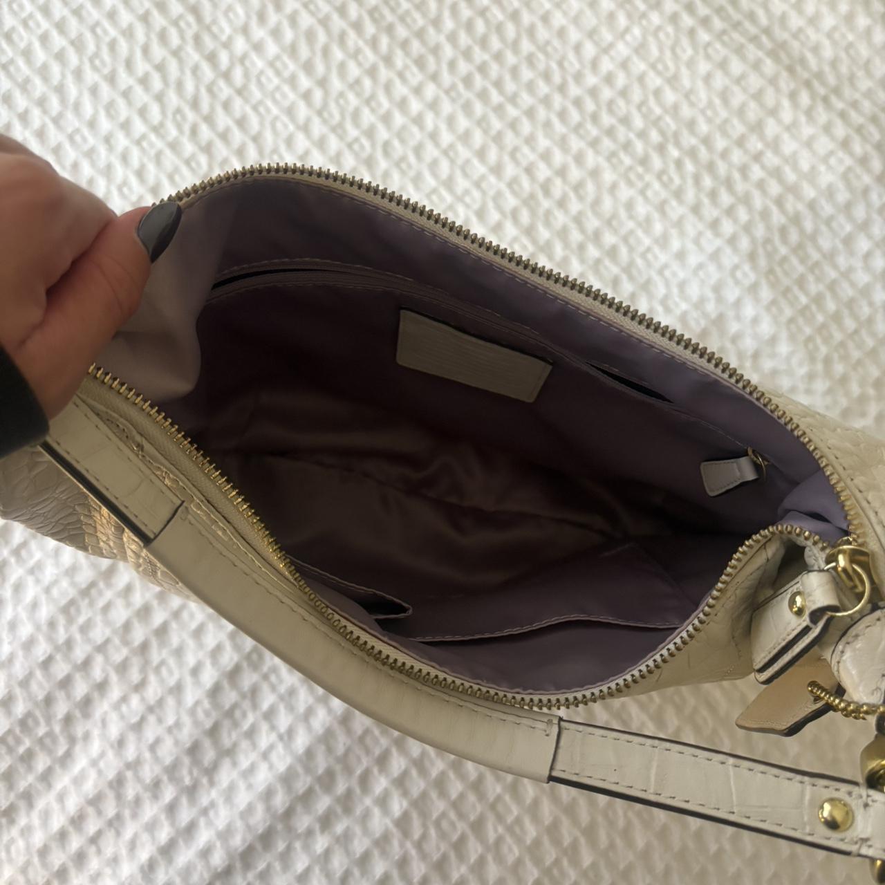 beautiful cream colored coach bag brushed gold... | Depop