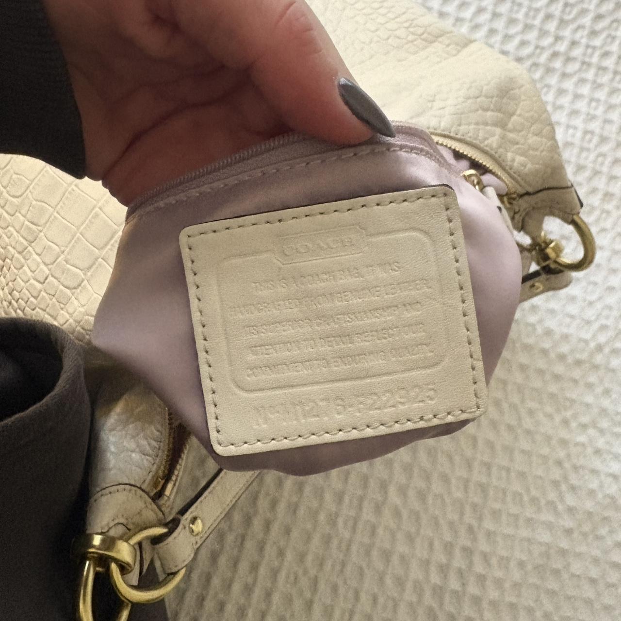 beautiful cream colored coach bag brushed gold... | Depop