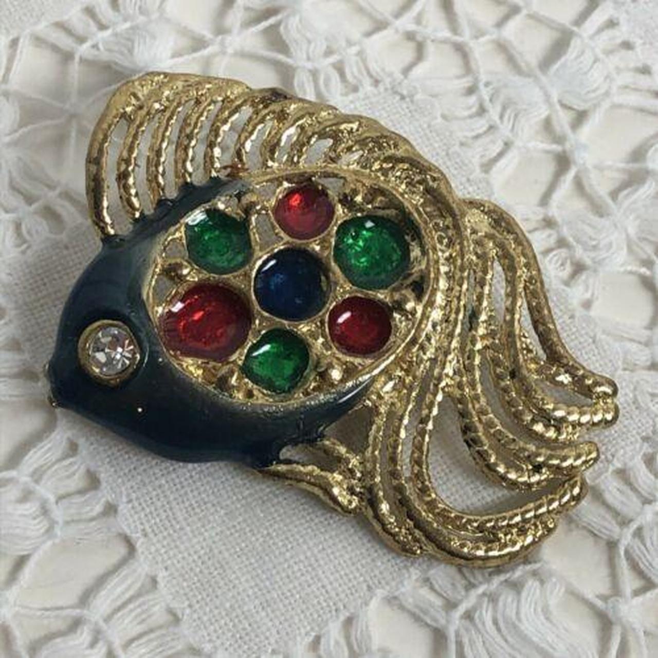 Vintage Brooch - Costume jewellery - DAXON - Fish... - Depop