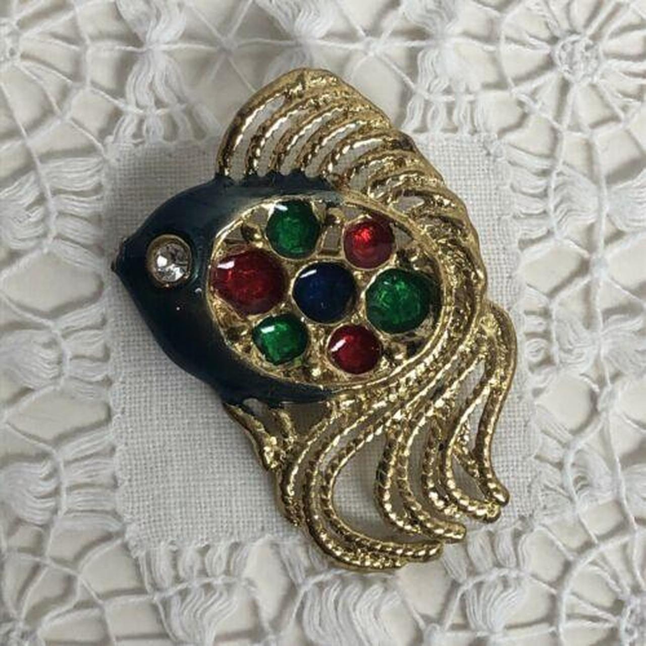 Vintage Brooch - Costume jewellery - DAXON - Fish... - Depop