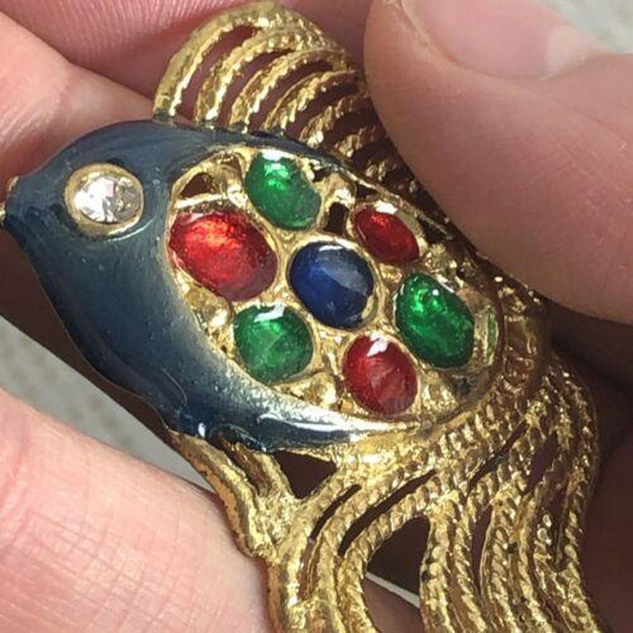 Vintage Brooch - Costume jewellery - DAXON - Fish... - Depop