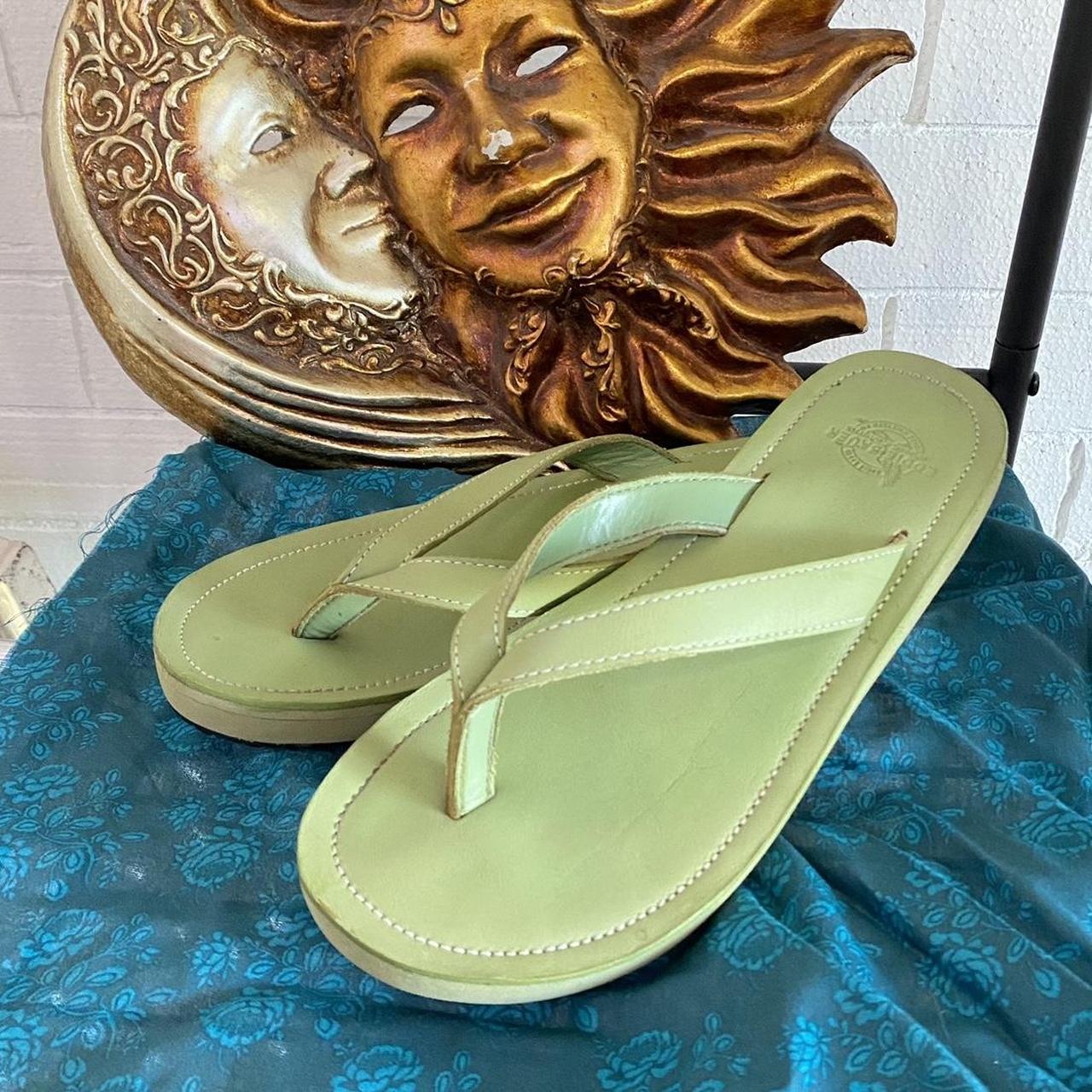 Eddie Bauer Green Flip Flops - Size: W 8 Offers... - Depop