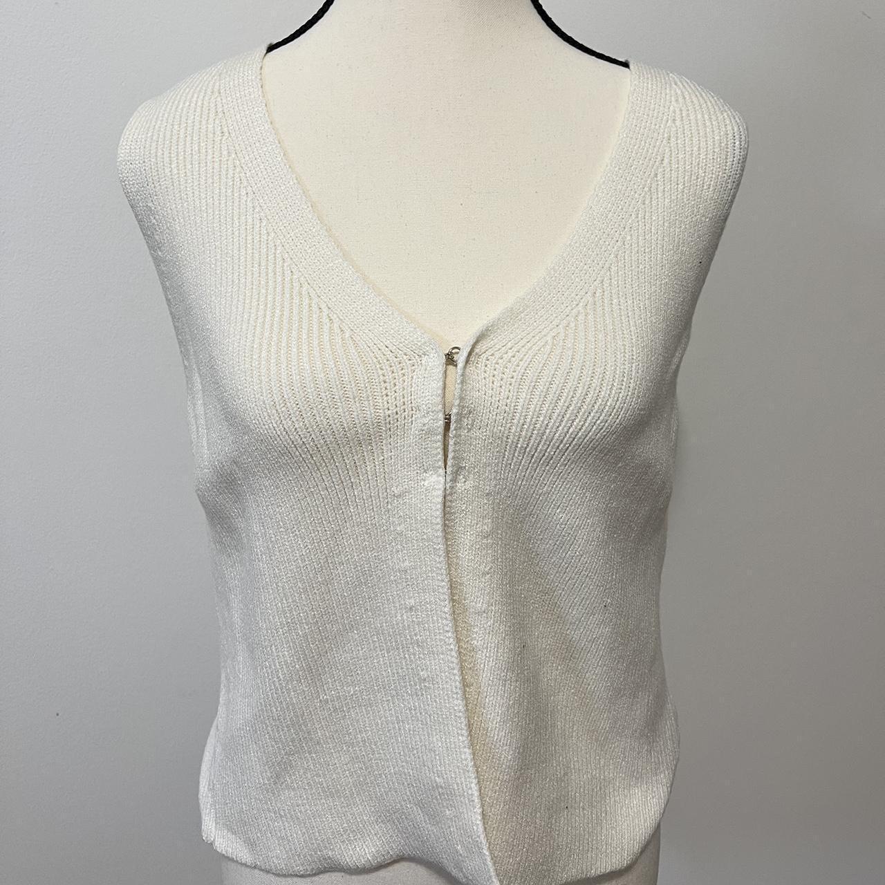 White knit vest too with adjustable clasps in the... - Depop