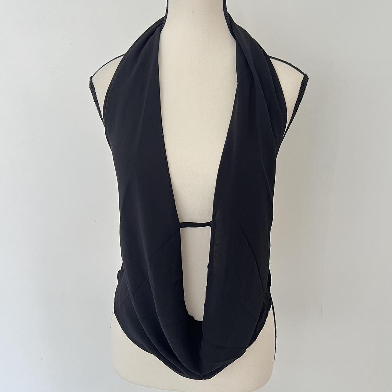 Black cowl neck halter top Low scoop neck with... - Depop