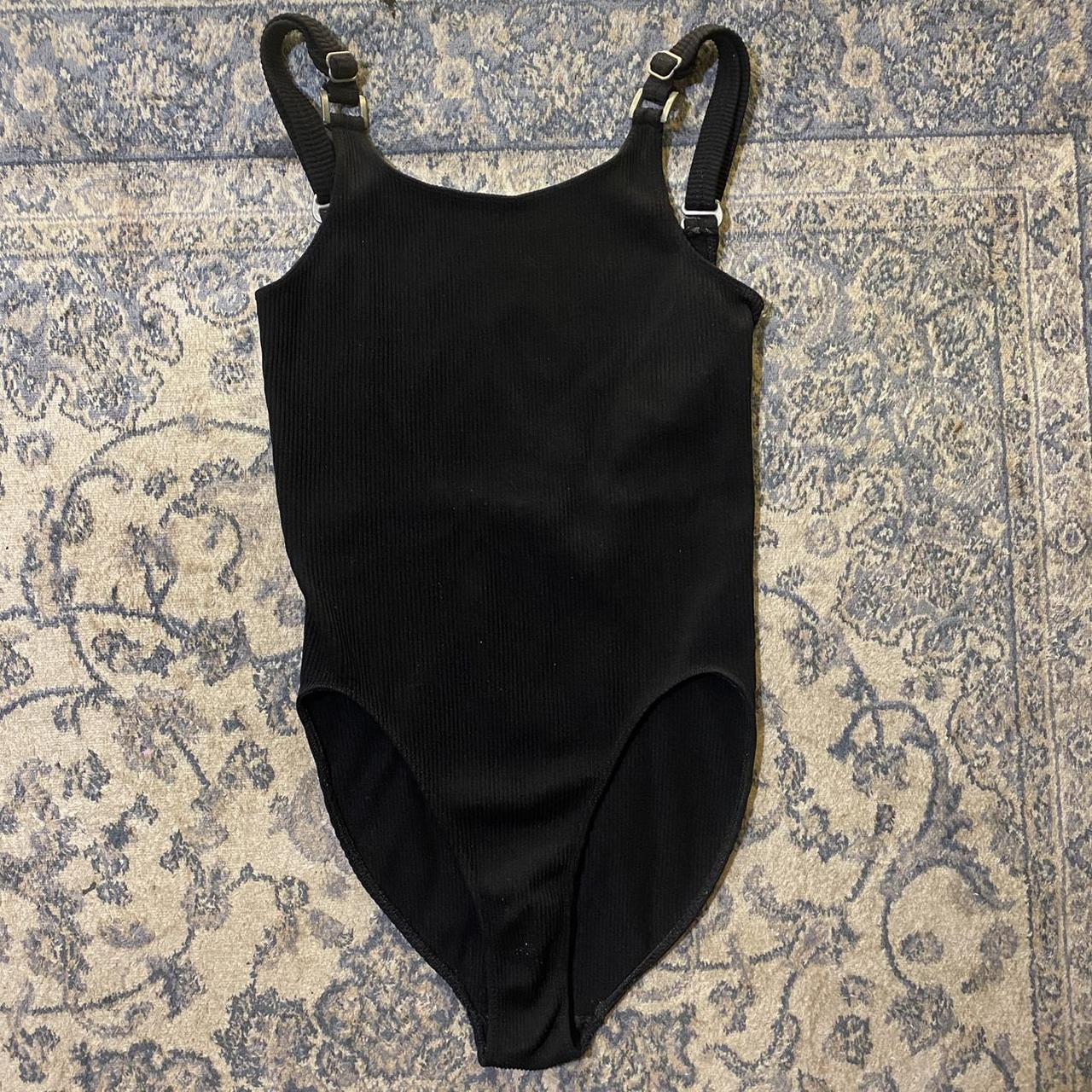 Urban outfitters body suit in black ribbed material... - Depop