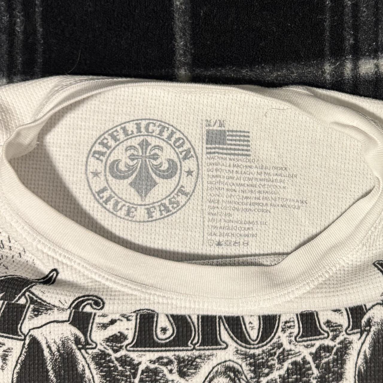 Affliction nazgul horseman white longsleeve in great... | Depop