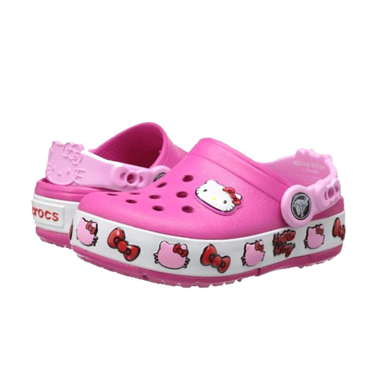 💕 Candy Pink Hello Kitty crocs 💕 !!toddlers sizing... - Depop