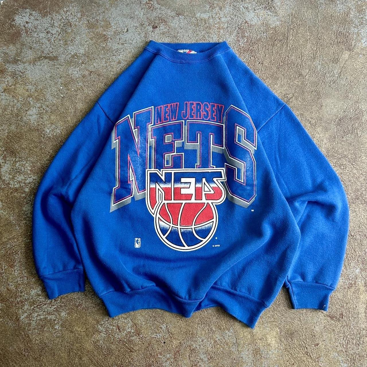Vintage 90s New Jersey (Brooklyn) Nets Sweatshirt... - Depop