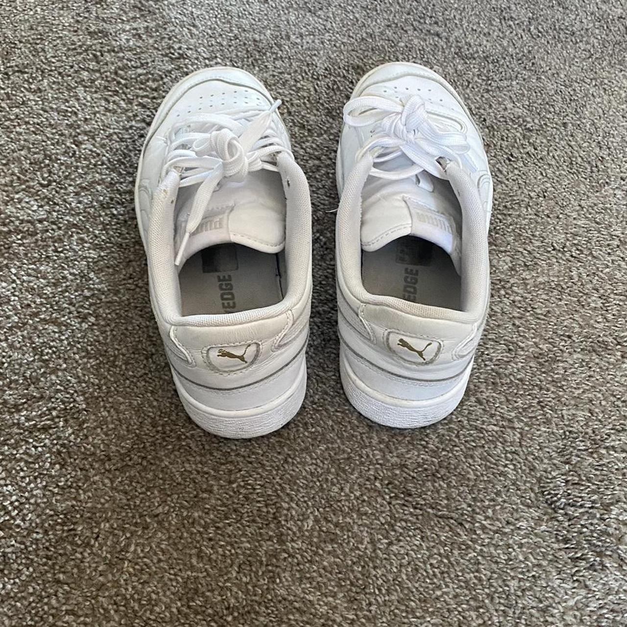 Puma, white “Ralph Sampson” gold writing. Size... | Depop