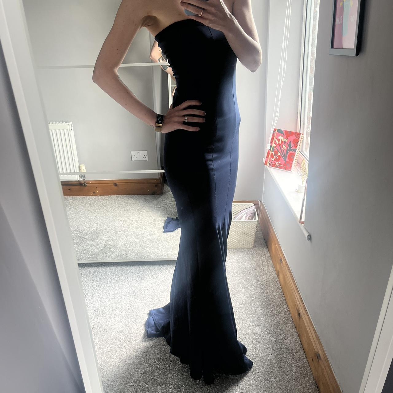 Stunning Navy Blue Rene K figure hugging dress with... - Depop