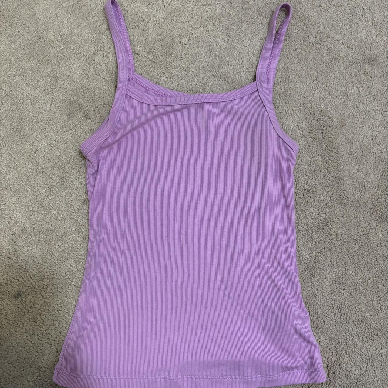 purple aritzia tank top (size xxs but super stechy... - Depop