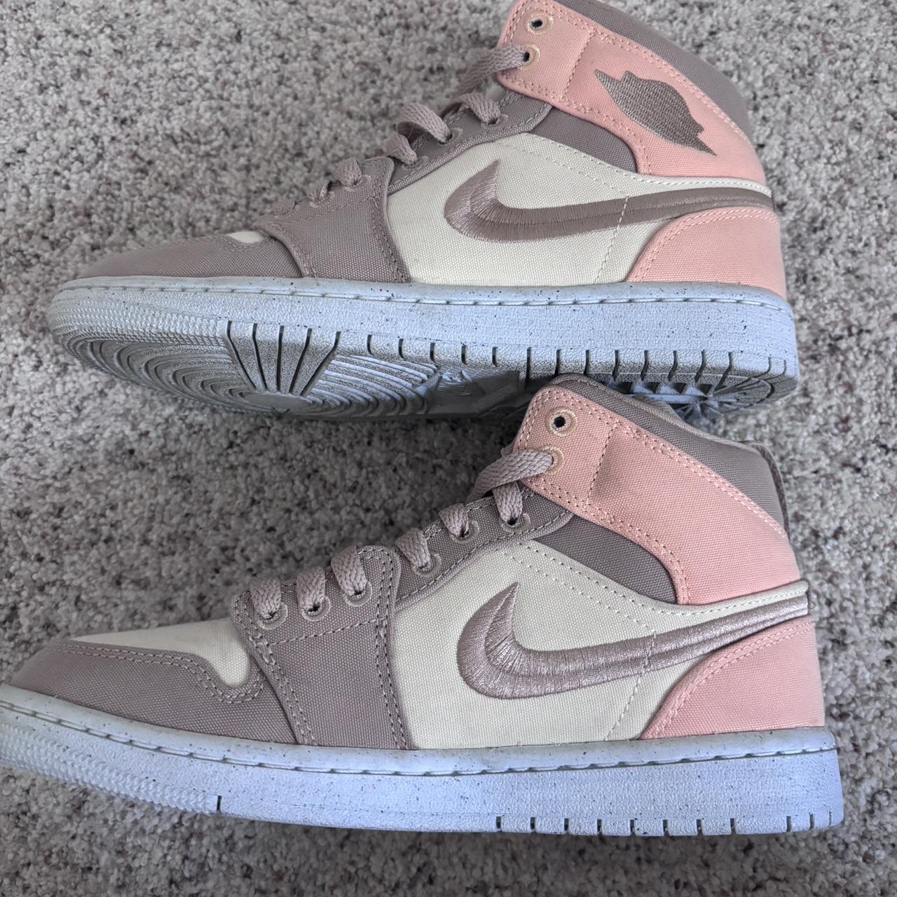 nike air jordan 1 mid tops! super cute colorway, i... - Depop