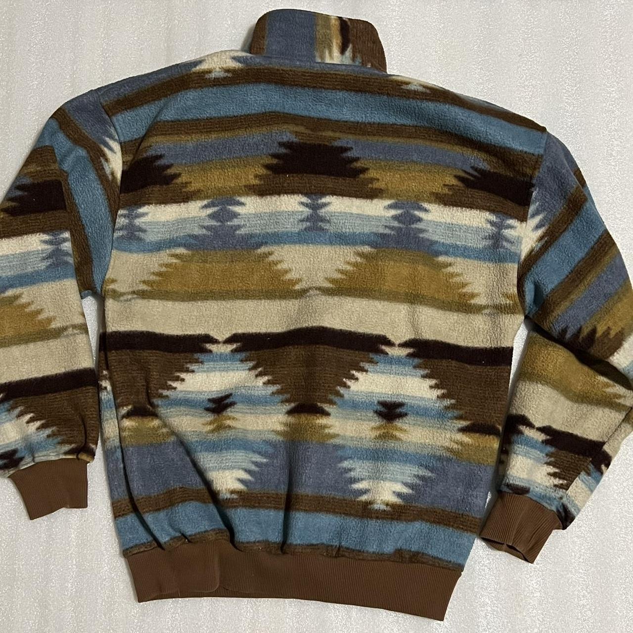 Rare Vintage 90s Aztec Inspired Pattern Fleece... - Depop