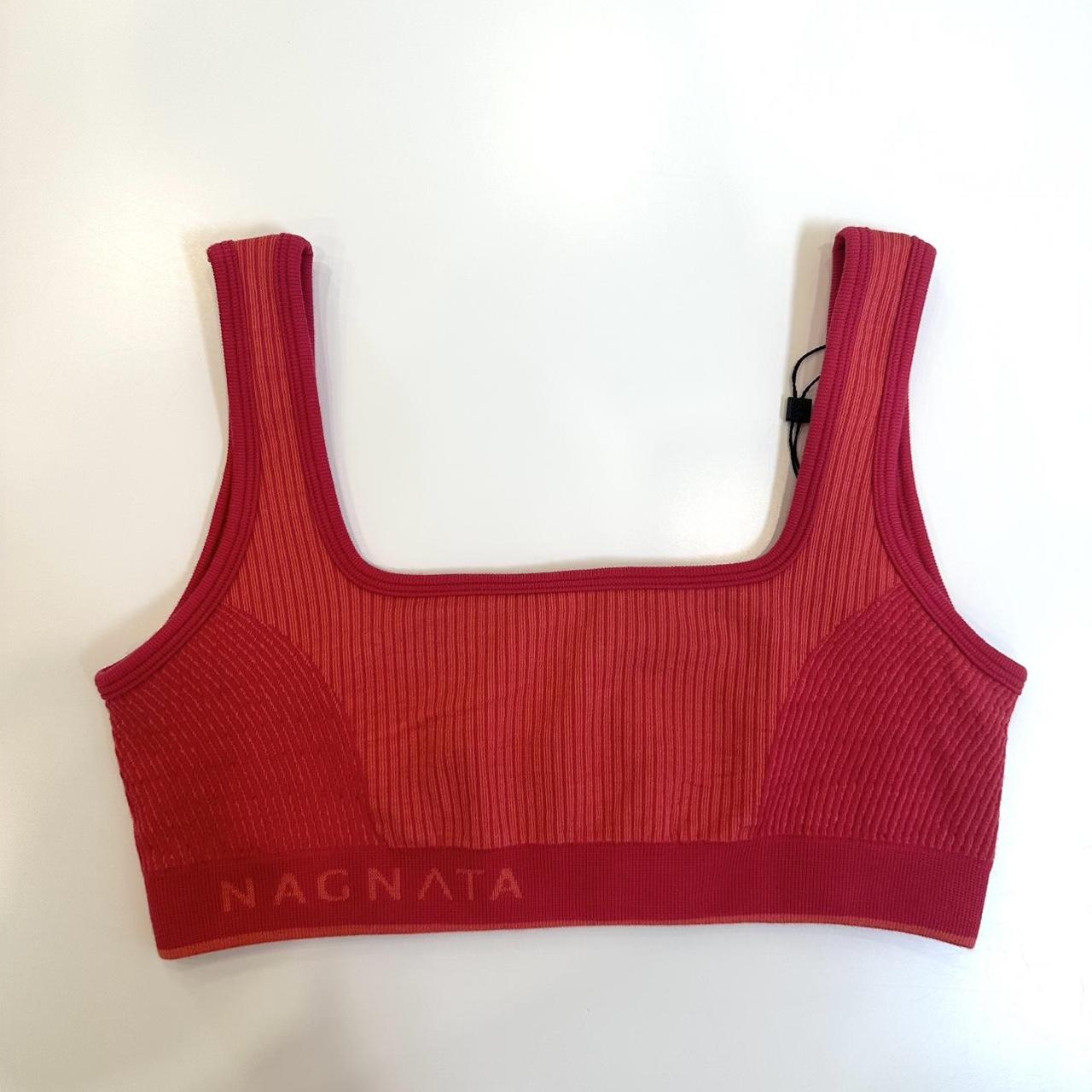 Nagnata rib Bralette in neon pink size M/L, brand... - Depop
