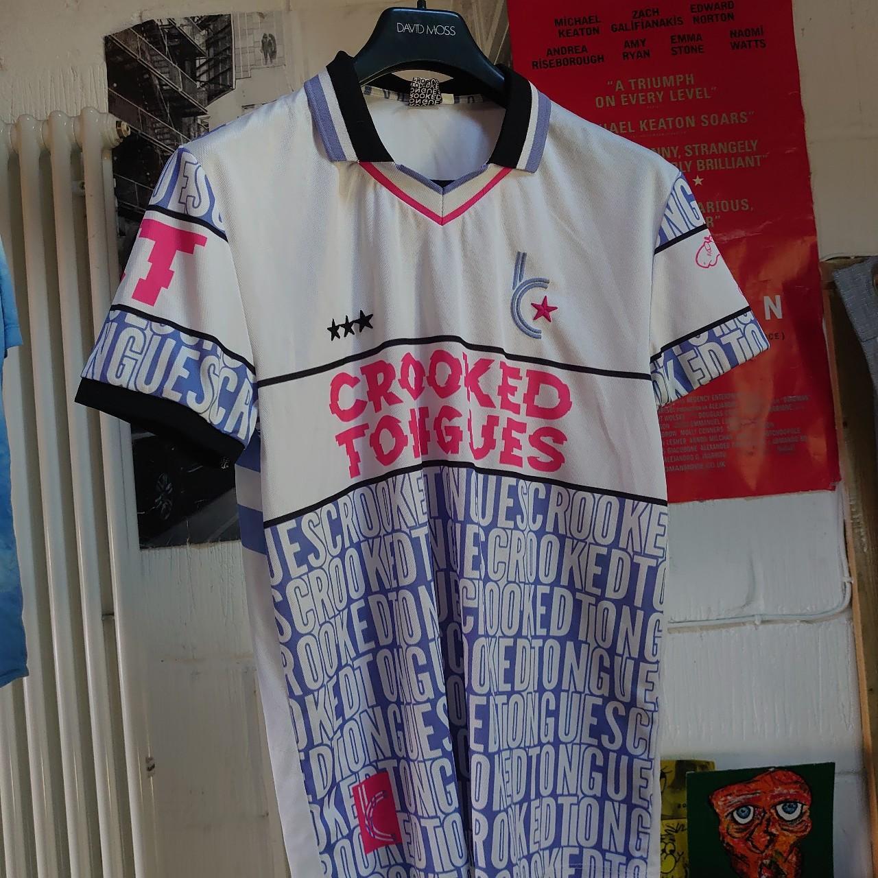 crooked tongues collared football shirt Football... - Depop