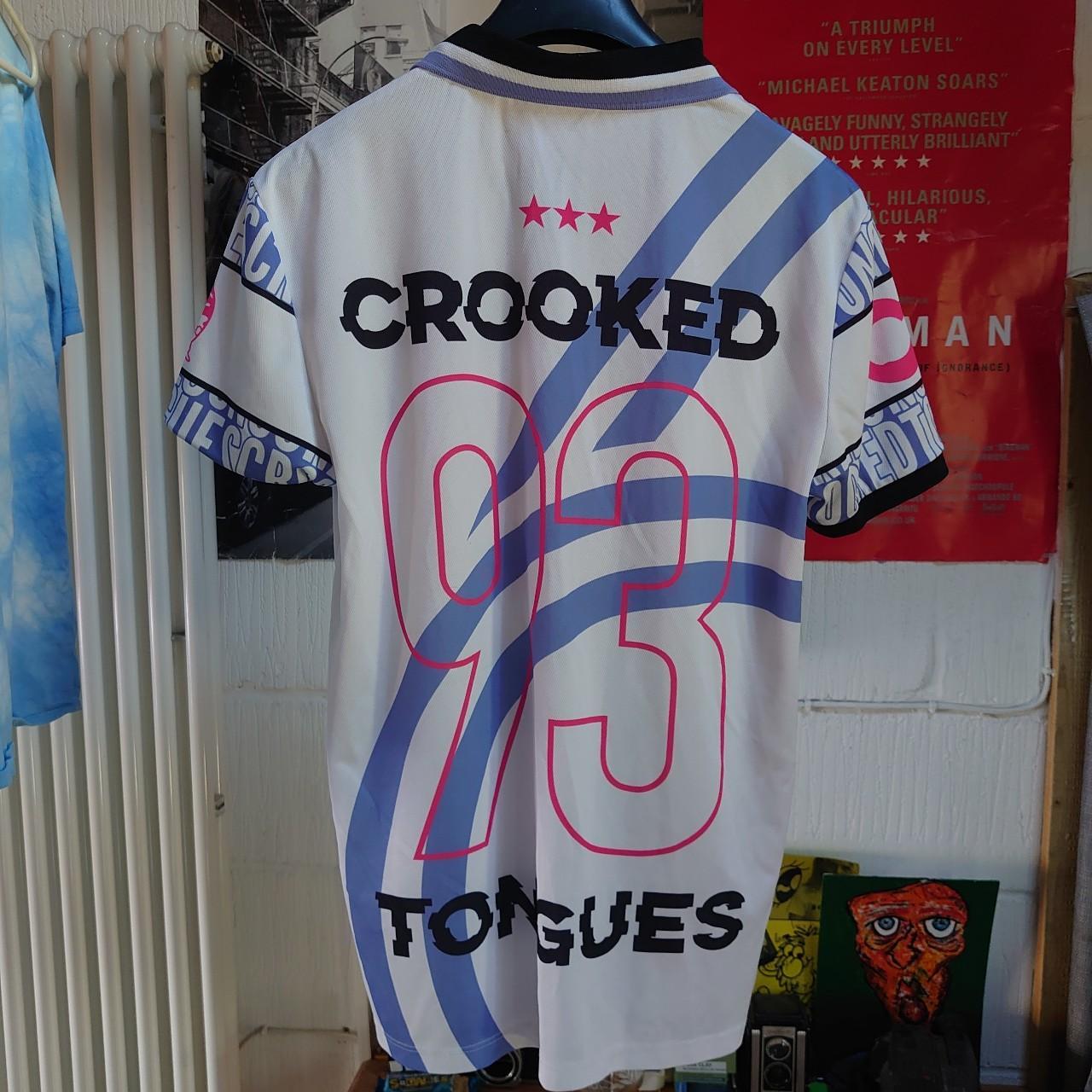 crooked tongues collared football shirt Football... - Depop
