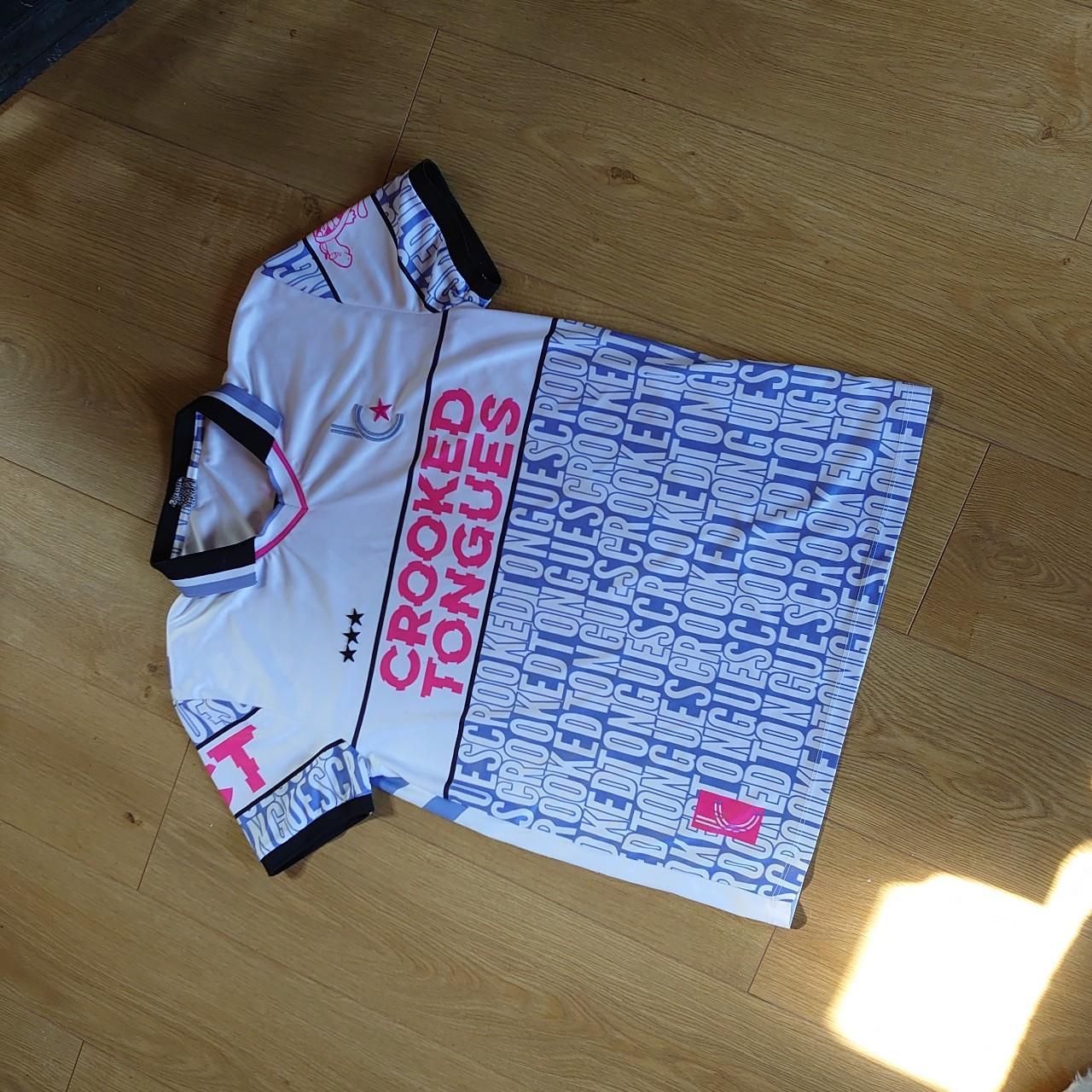 crooked tongues collared football shirt Football... - Depop