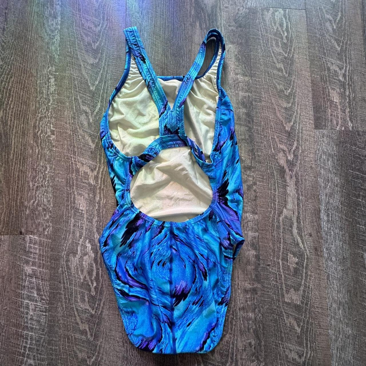 speedo blue swim one piece - Depop