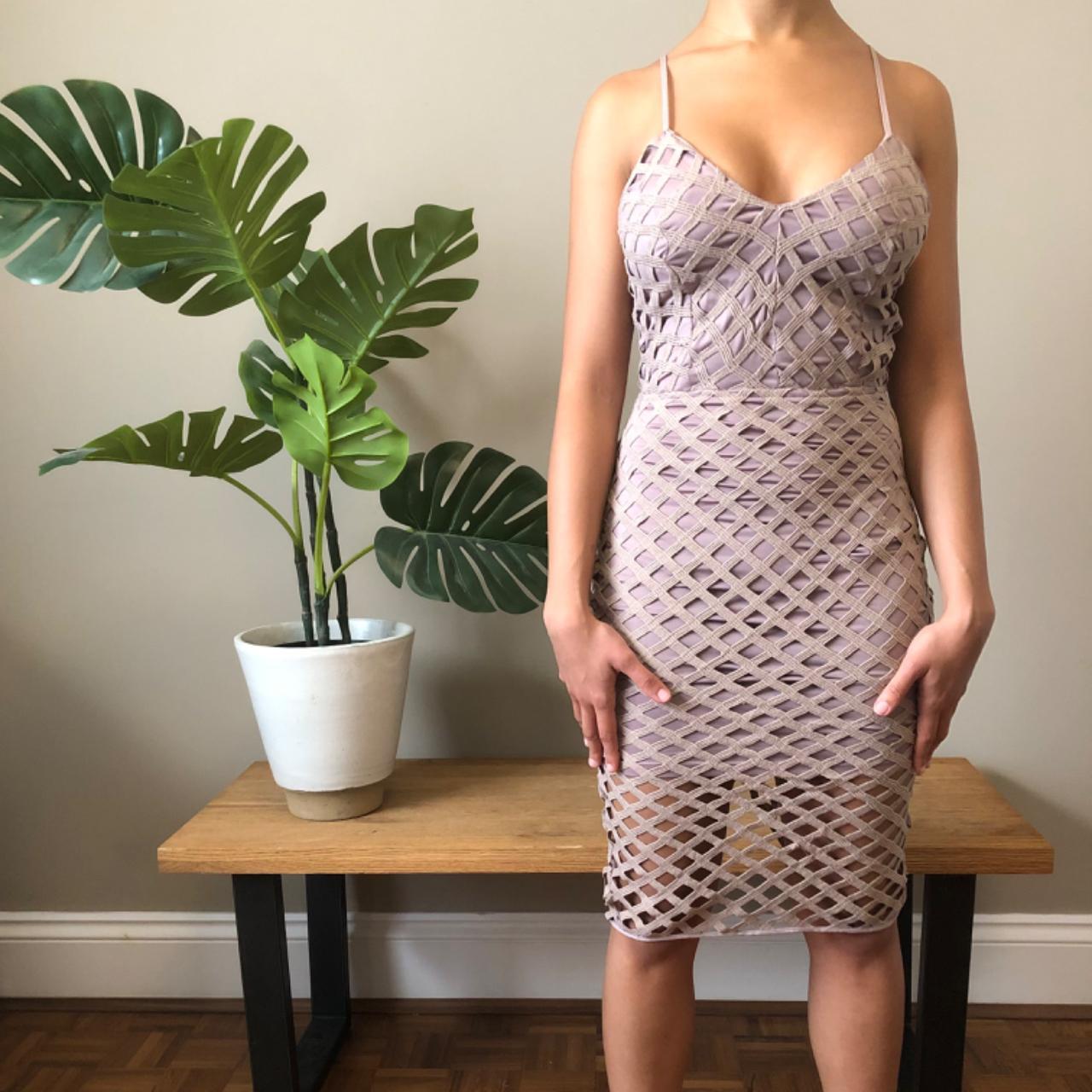 Missguided net dress Beige 🍪 Model Size: ... - Depop