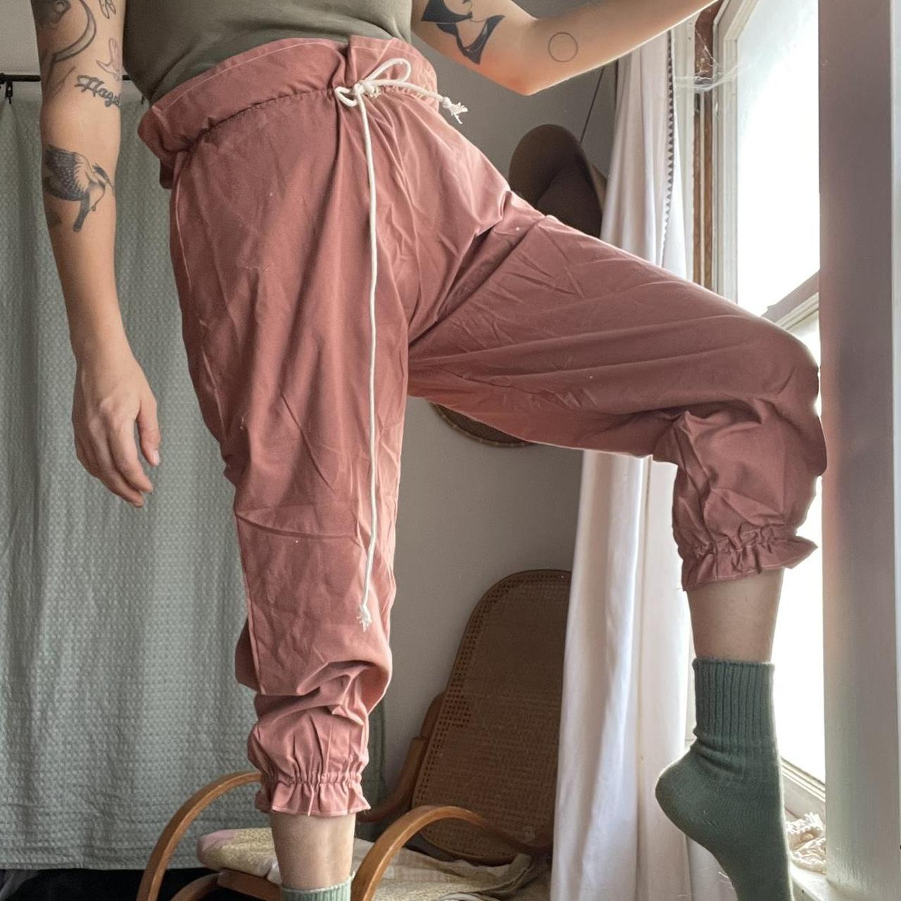 handmade renaissance fair pants clay red made from... - Depop