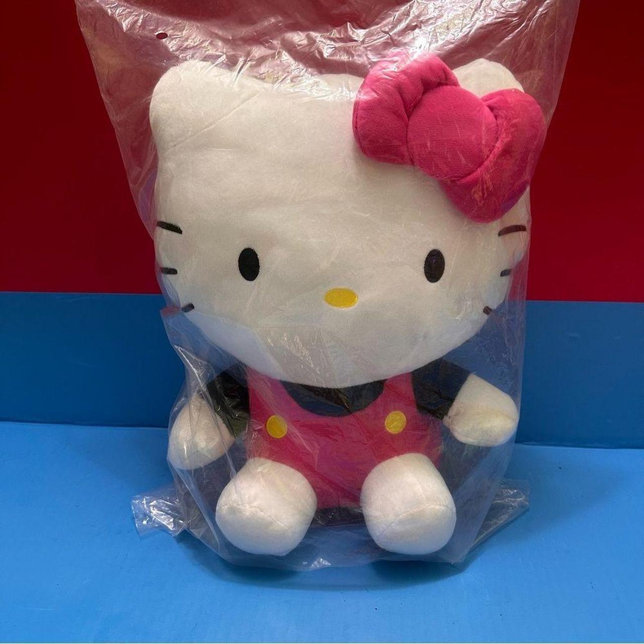 Hello Kitty Plush Backpack web straps pink /white... - Depop