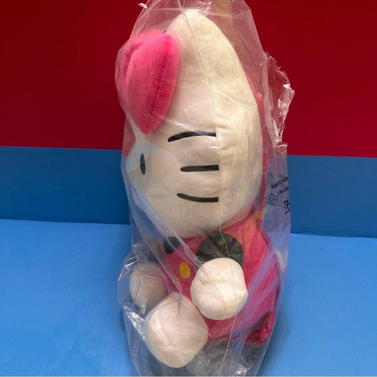 Hello Kitty Plush Backpack web straps pink /white... - Depop