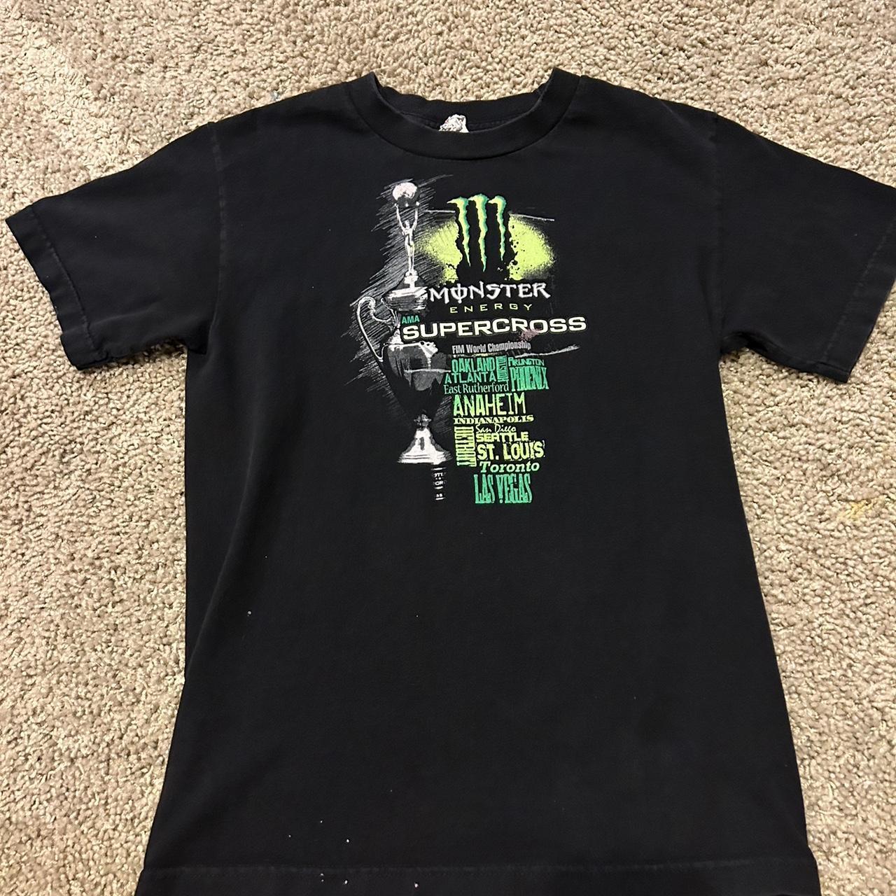 monster energy racing shirt size small good... - Depop