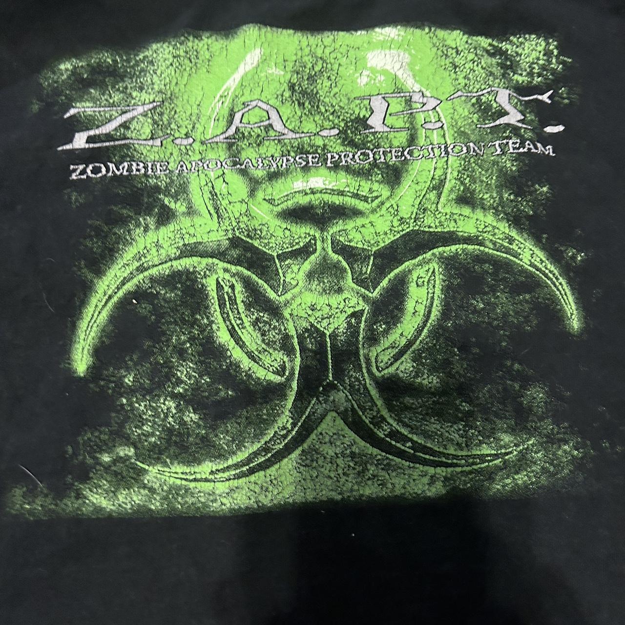 y2k style zombie protection shirt good condition... - Depop