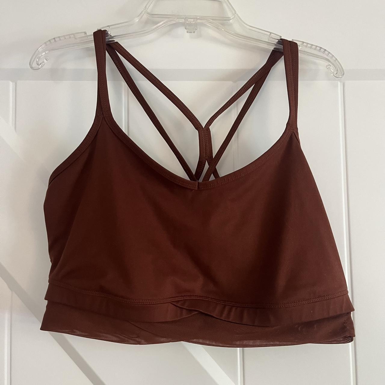 RUST SPORTS BRA Women’s burnt orange / brown... - Depop